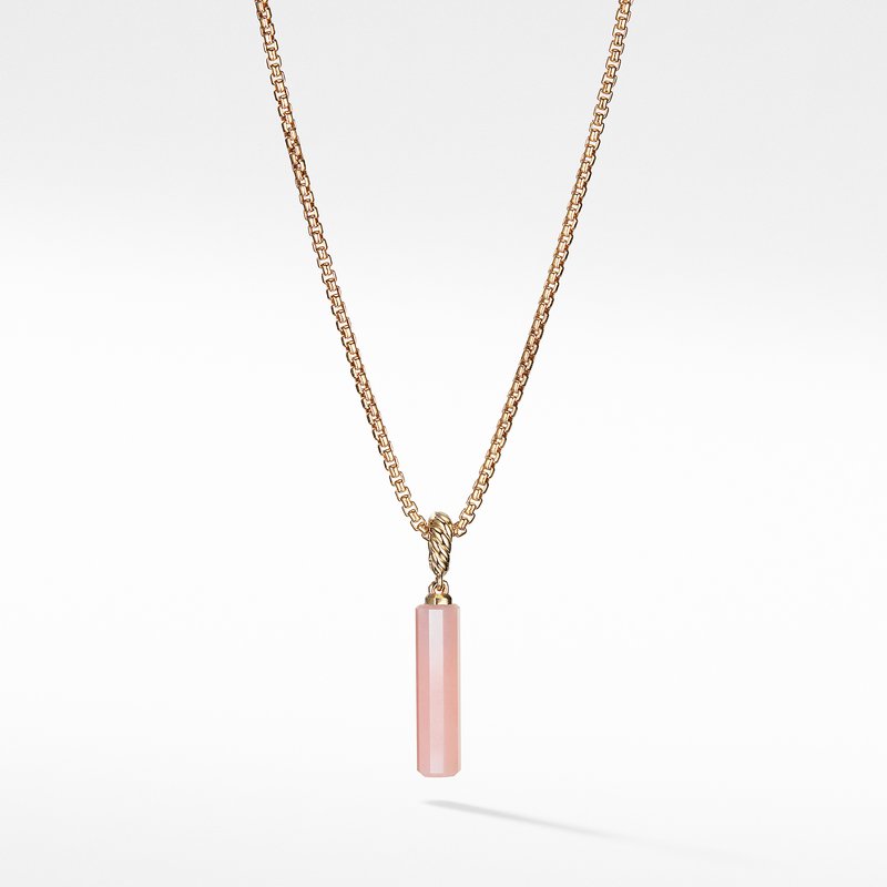 Barrel Amulet with Pink Opal and 18K Yellow Gold 883932938913 - Mednikow