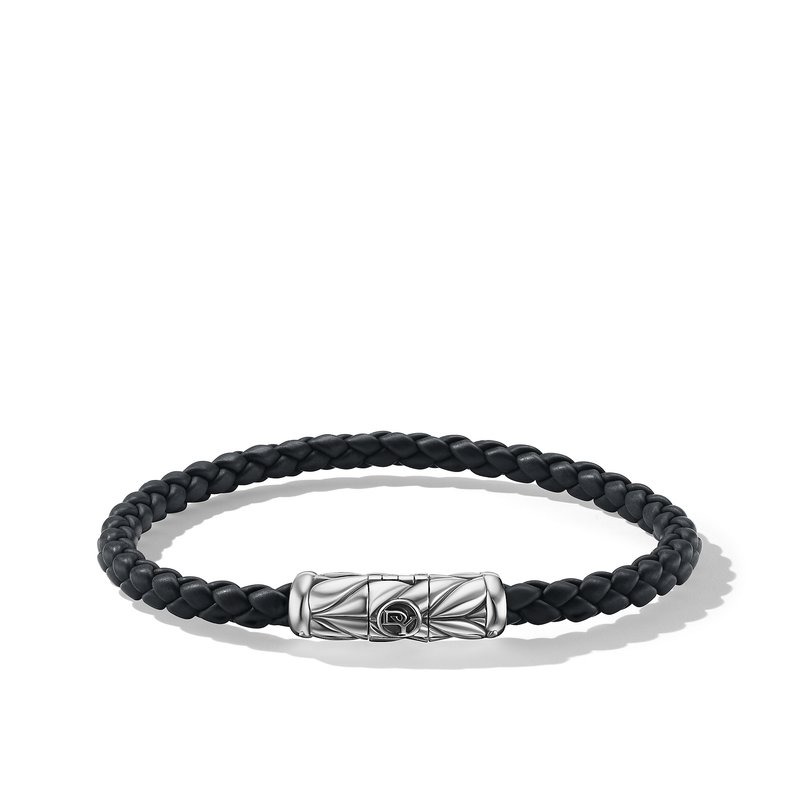 Chevron Woven Black Rubber Bracelet 883932240962 - Mednikow