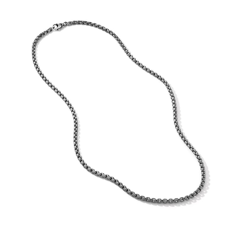 Box Chain Necklace in Grey Titanium 3.6mm
