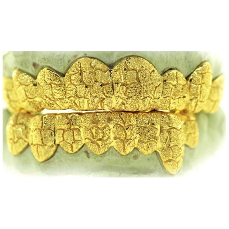 Grillz diamond dusted with deep nugget cuts G0051 - Mr. Goldman & Sons