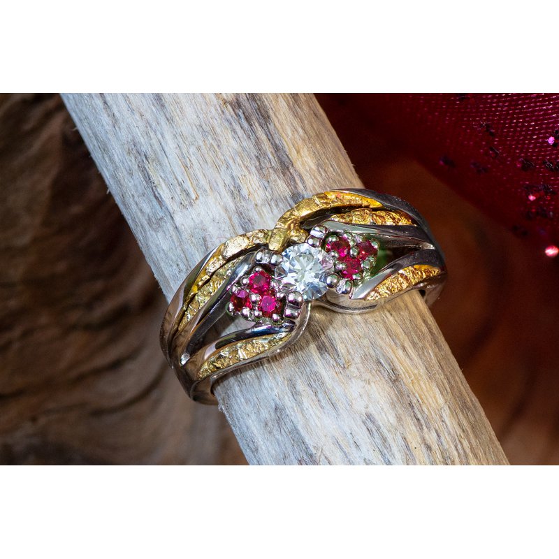 Gold Rush Fine Jewelry Ruby Diamond Gold Nugget Wedding Set ...