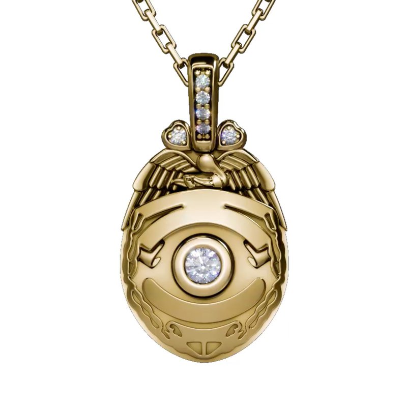 Two Hearts One Badge Law Enforcement Pendant - Yellow Gold with .07ctw ...