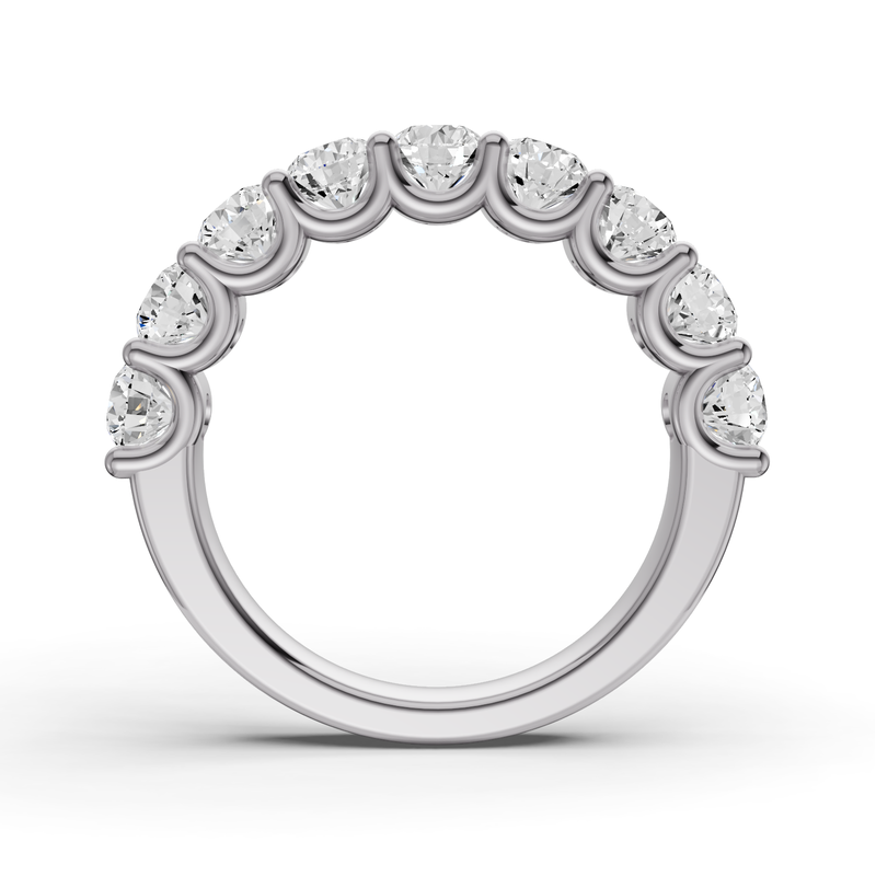 1CTW Round Lab Grown Diamond Nine Stone Ring With U Prong Setting ...