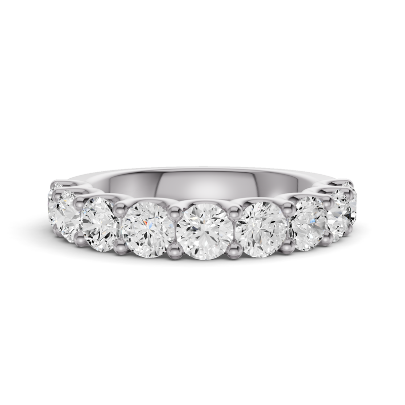 1CTW Round Lab Grown Diamond Nine Stone Ring With U Prong Setting ...