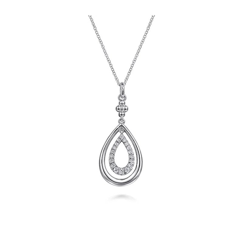 Flora Signature Sterling Silver and White Sapphire Necklace 001-640 ...