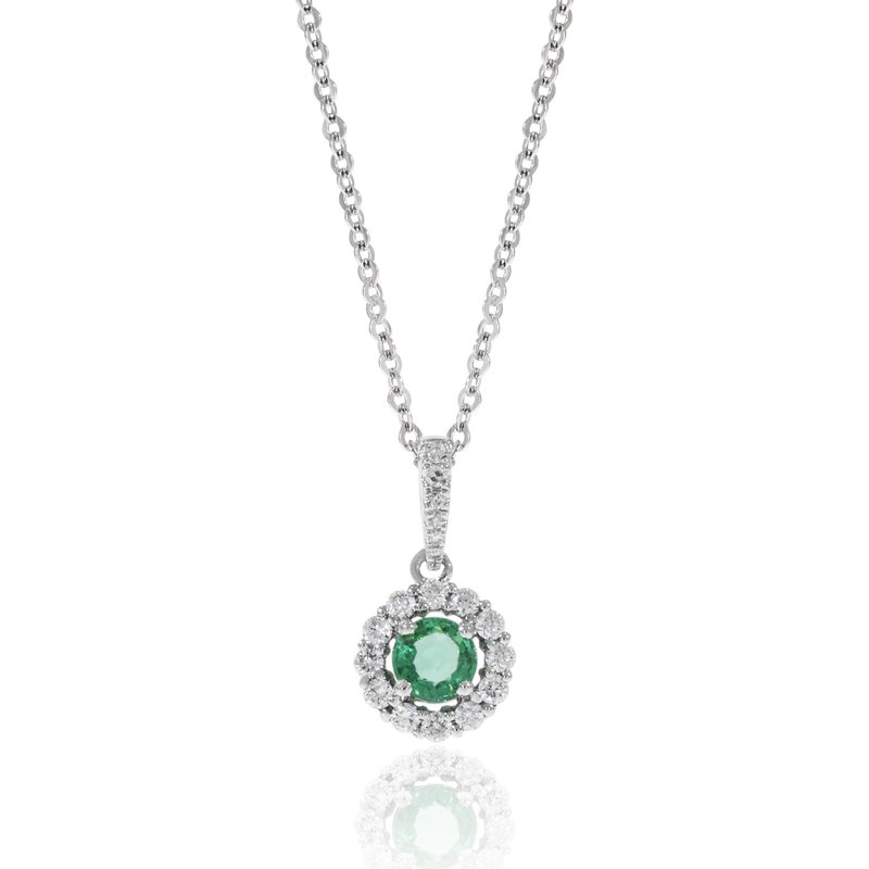 Flora Signature Emerald and Diamond Necklace 002-230-00545 - Flora Gems
