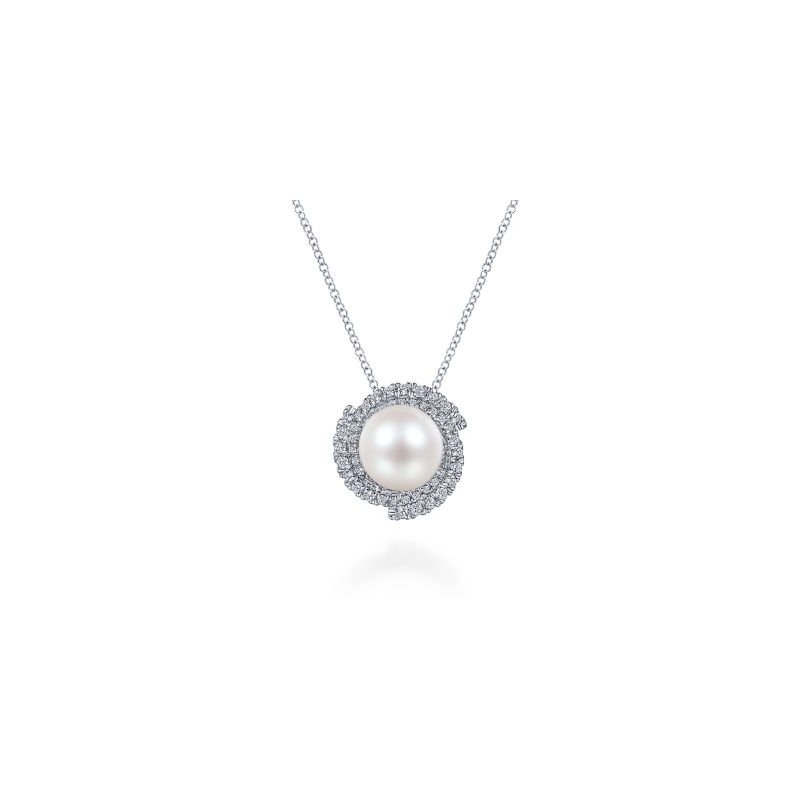 Flora Signature Diamond and Freshwater Cultured Pearl Necklace 001-325 ...