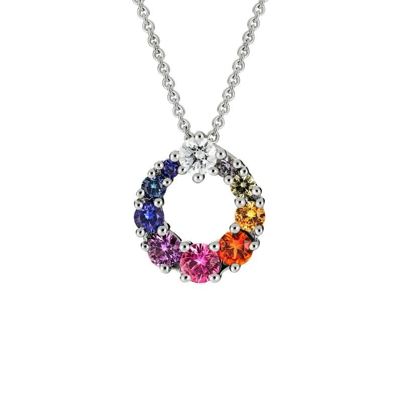 Flora Signature Sapphire and Diamond Necklace 002-230-00478 - Flora Gems