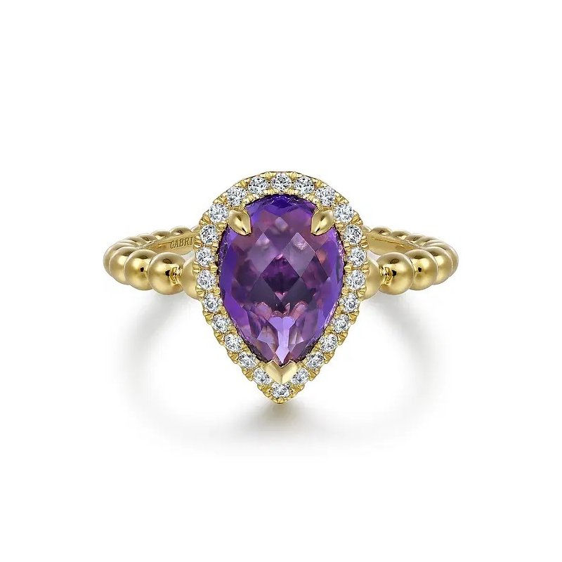 Flora Signature Amethyst and Diamond Ring 001-200-01477 - Flora Gems