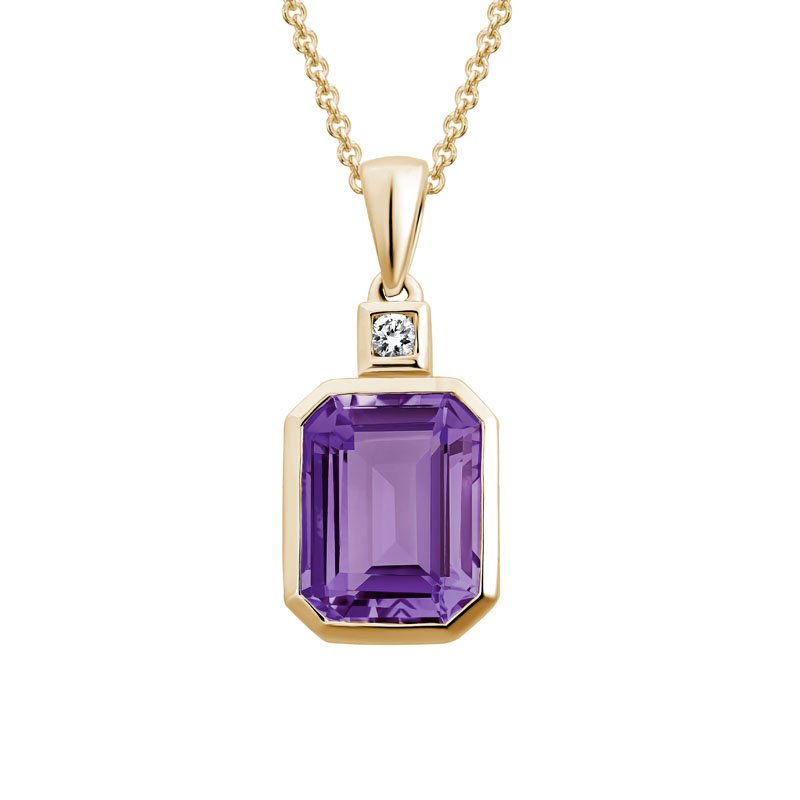 Flora Signature Amethyst and Diamond Necklace 001-230-01427 - Flora Gems