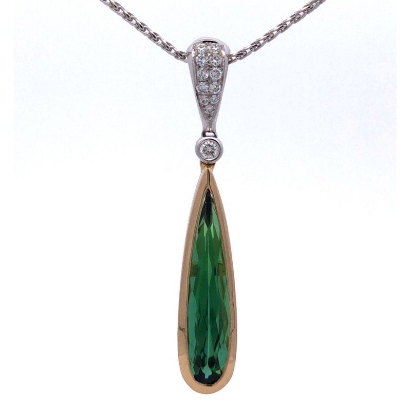 Flora Signature Tourmaline and Diamond Pendant 001-230-01513 - Flora Gems
