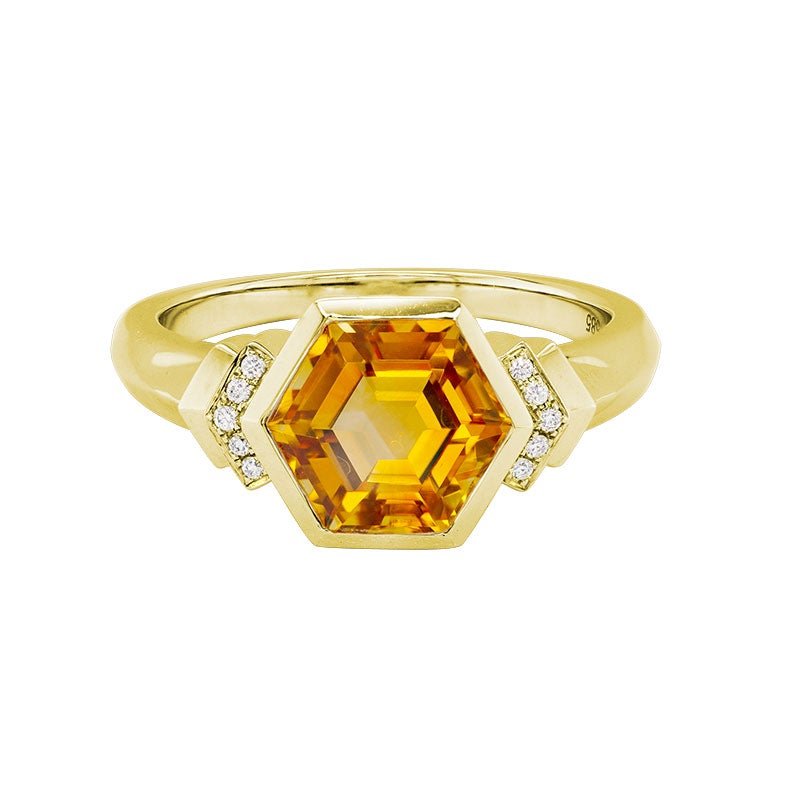 Flora Signature Citrine and Diamond Ring 001-200-01352 - Flora Gems