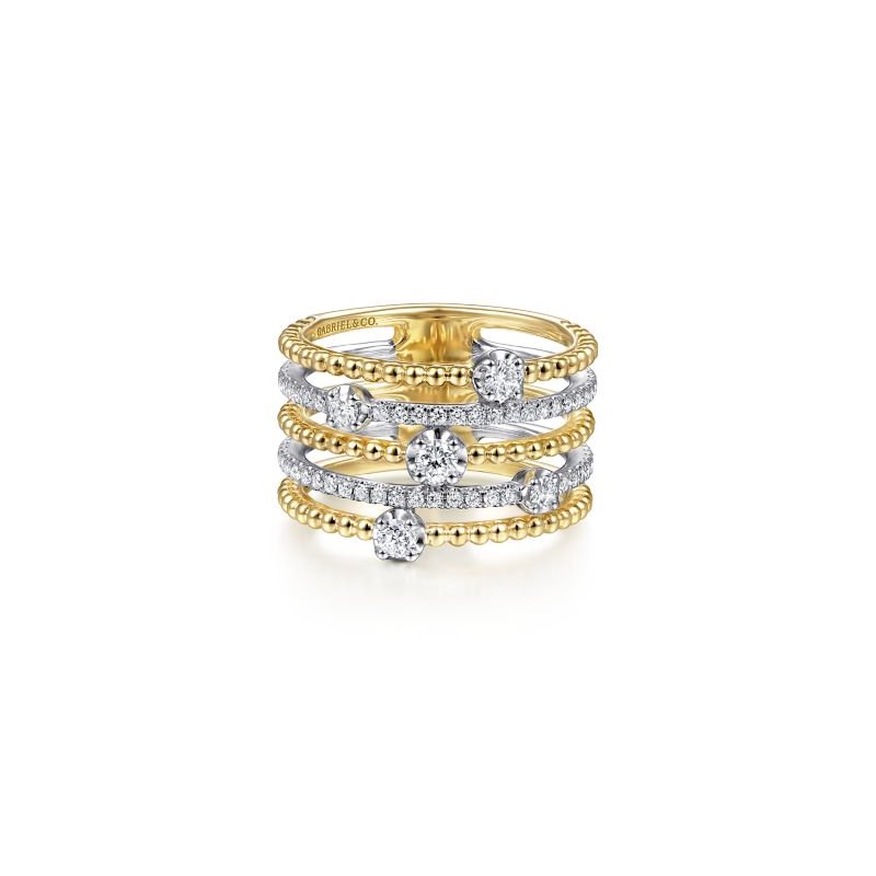 Flora Signature Diamond Layered Band 001-130-01592 - Flora Gems