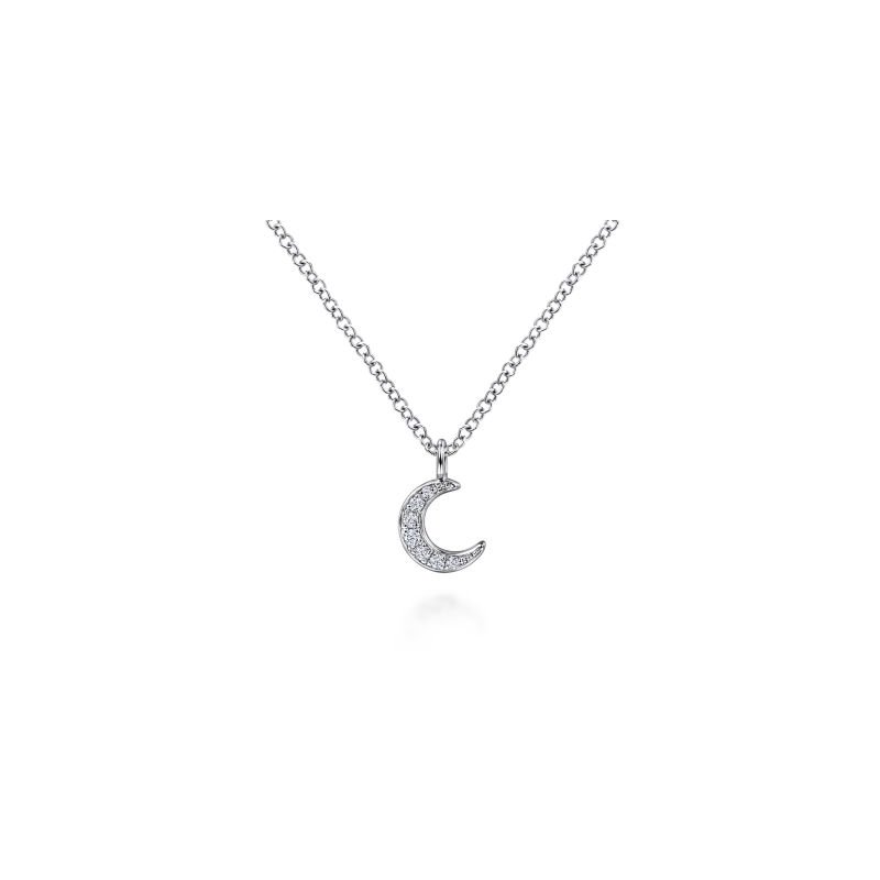 Flora Signature Diamond Moon Necklace 002-165-00966 - Flora Gems