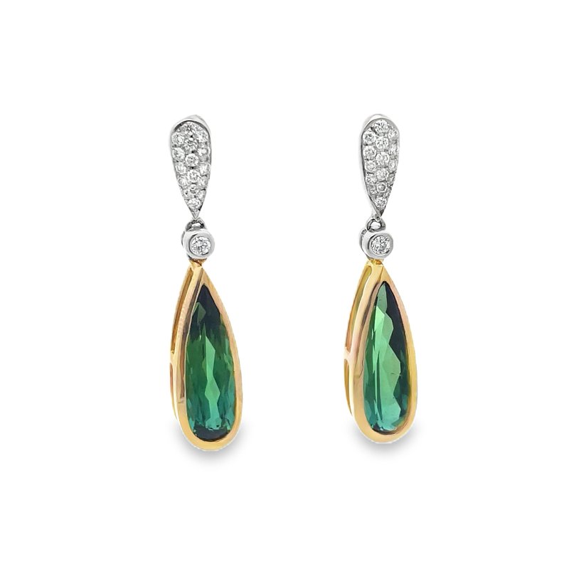Flora Signature Green Tourmaline and Diamond Earrings 001-210-01038 ...