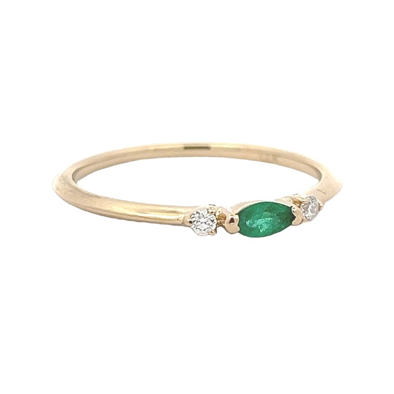 Flora Signature Emerald and Diamond Stackable Ring 002-255-00043 ...