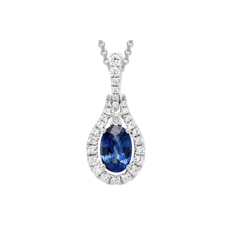 Flora Signature Sapphire and Diamond Necklace 002-230-00695 - Flora Gems