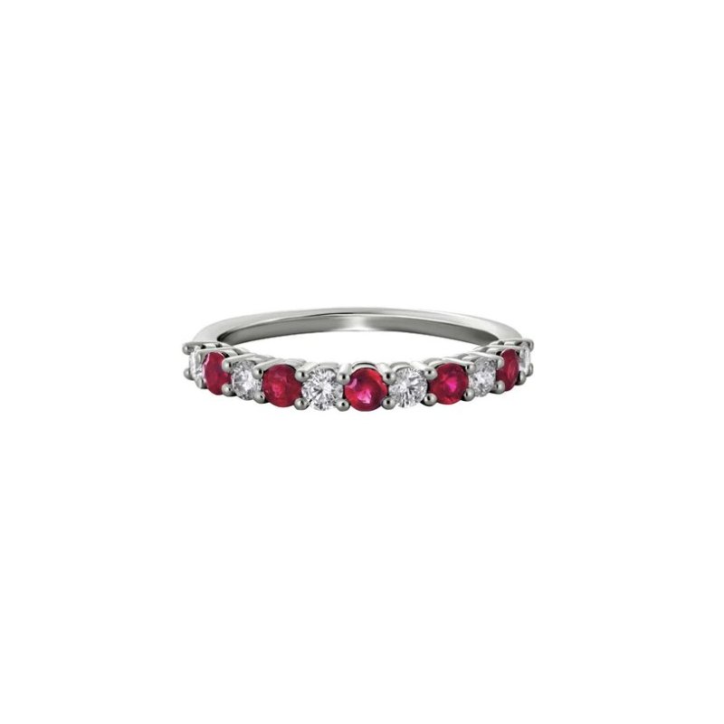 Flora Signature Ruby and Diamond Stackable Ring 001-255-00042 - Flora Gems