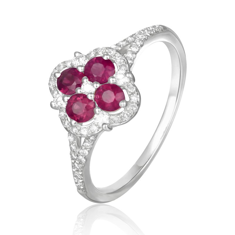 Flora Signature Diamond and Ruby Ring 001-200-01304 - Flora Gems