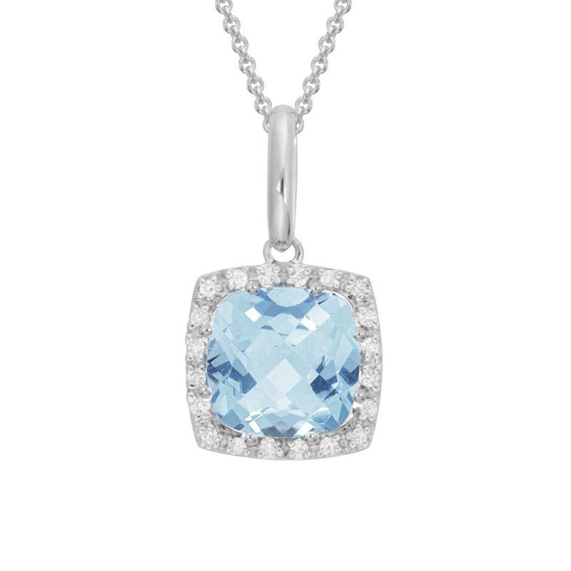 Flora Signature Aquamarine and Diamond Necklace 002-230-00450 - Flora Gems