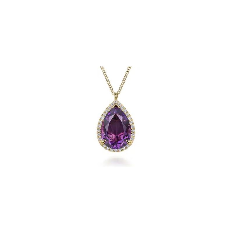 Flora Signature Amethyst and Diamond Necklace 002-230-00706 - Flora Gems