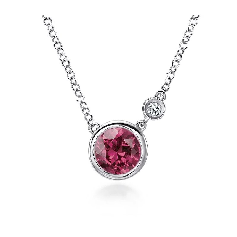 Flora Signature Sterling Silver, Pink Tourmaline and Diamond Necklace ...