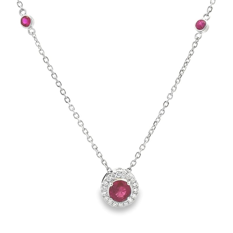Flora Signature Ruby and Diamond Necklace 002-230-00672 - Flora Gems