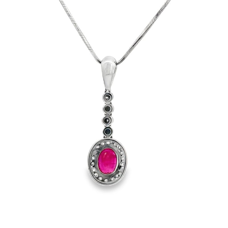 Flora Signature Ruby and Diamond Pendant 002-230-00755 - Flora Gems