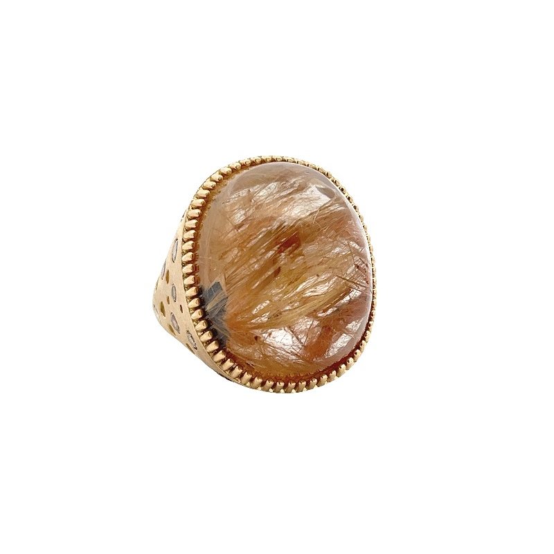 Flora Signature Estate - Rutilated Quartz and Diamond Ring 001-808 ...