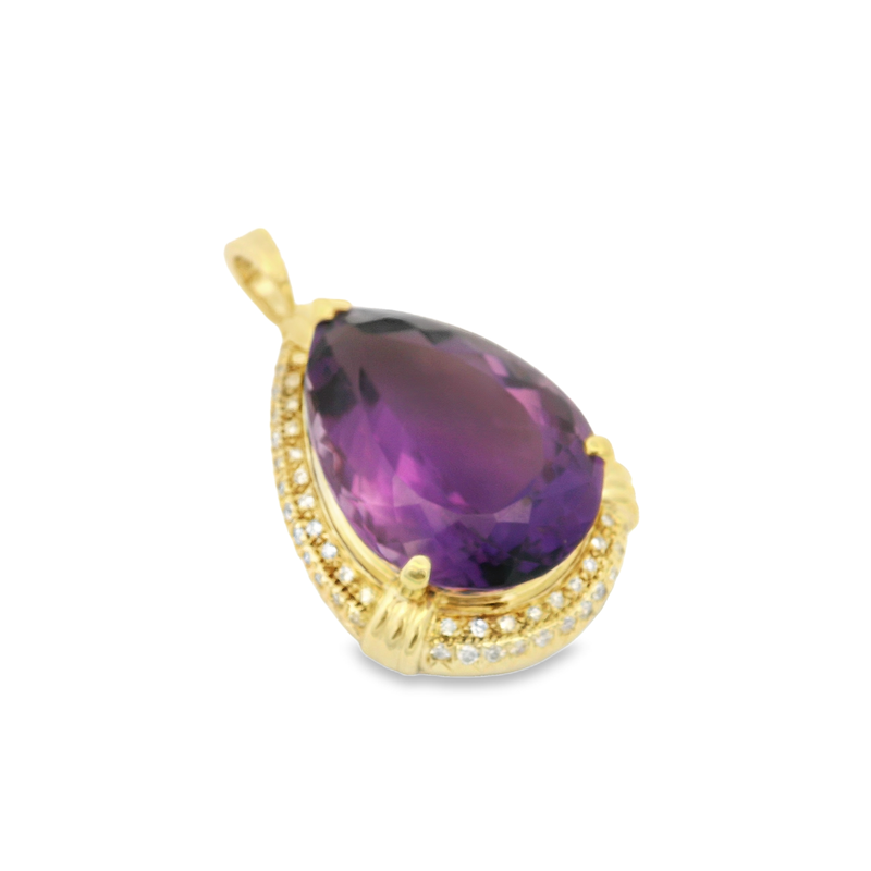 Northeastern Jewelry Signature Collection 14K YELLOW GOLD PEAR AMETHYST ...