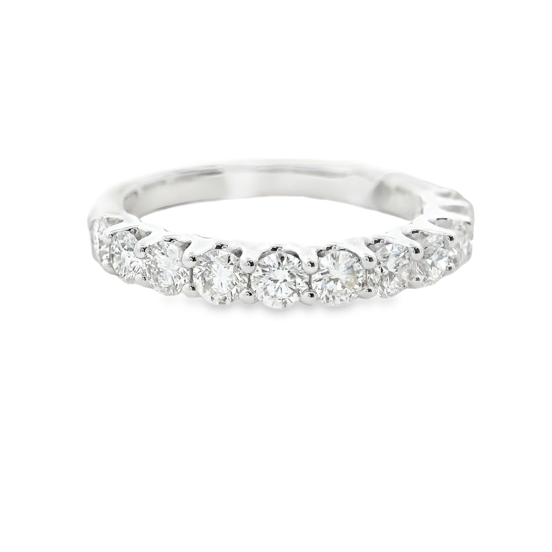 Amden Jewelry 14K WHITE GOLD .91CTW U-SET DIAMOND 1/2 WAY BAND 001-110 ...