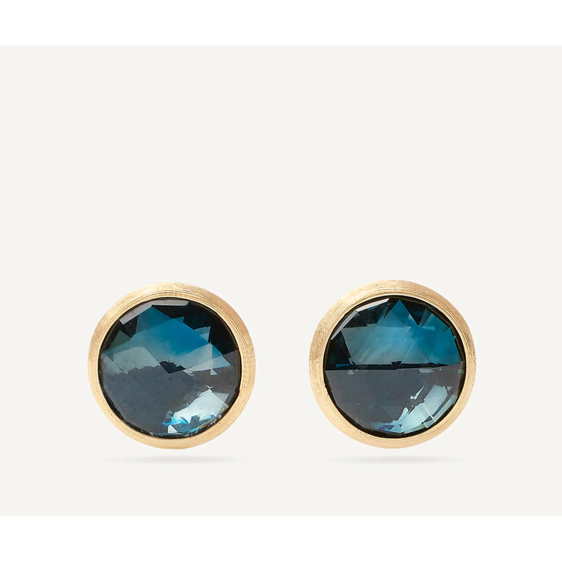 Marco Bicego 18K YELLOW GOLD ROUND LONDON BLUE TOPAZ JAIPUR STUDS 001 ...