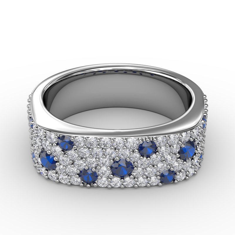FANA 14K WHITE GOLD PAVE SAPPHIRE AND DIAMOND RING 006-200-04442 ...