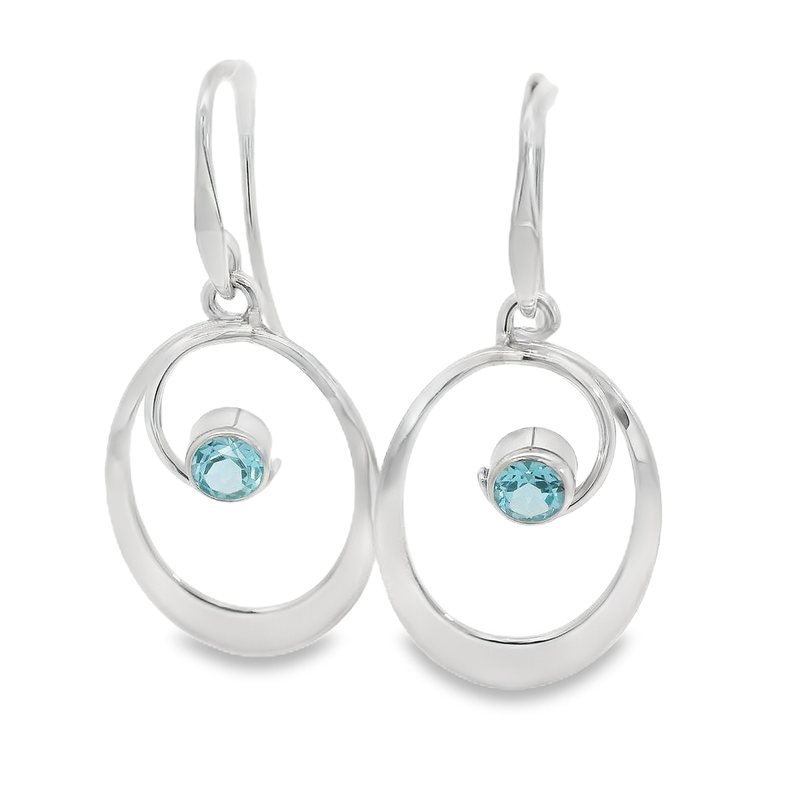 E. L. Designs STERLING SILVER SOPHIA BLUE TOPAZ SWIRL EARRINGS 002-645 ...