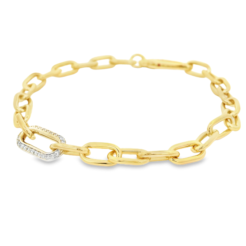 Roberto Coin 18KY DIA LINK CHAIN BRACELET 002-170-02877 - Northeastern ...