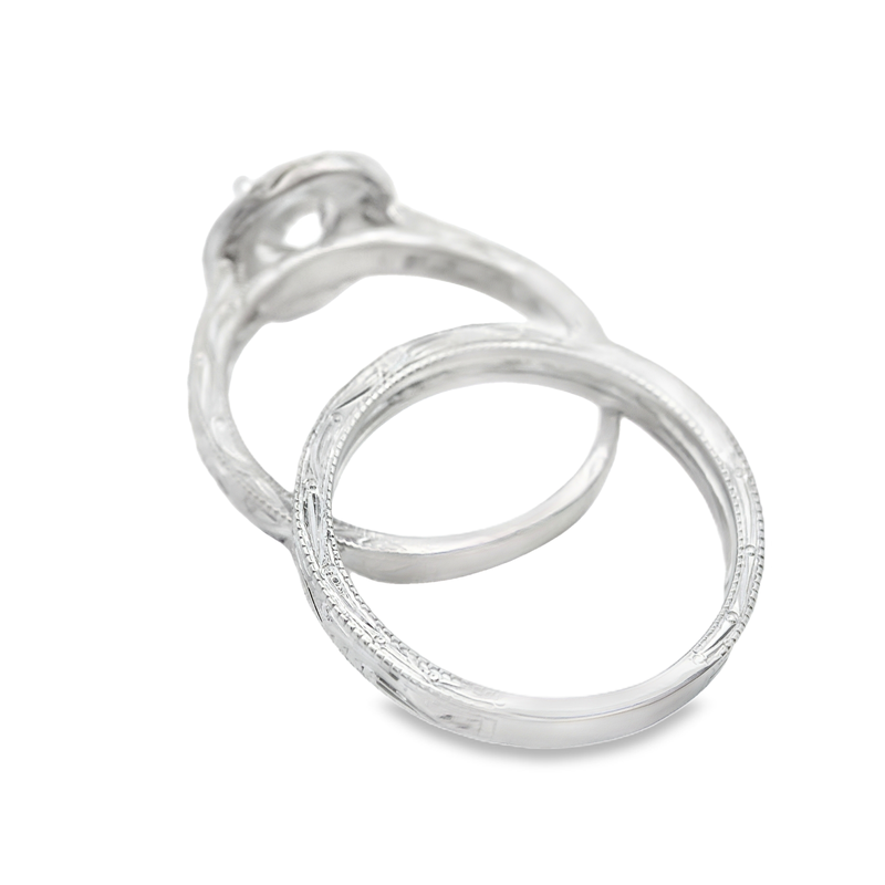 Northeastern Jewelry Signature Collection 14K WHITE GOLD ENGRAVED .96CT ...