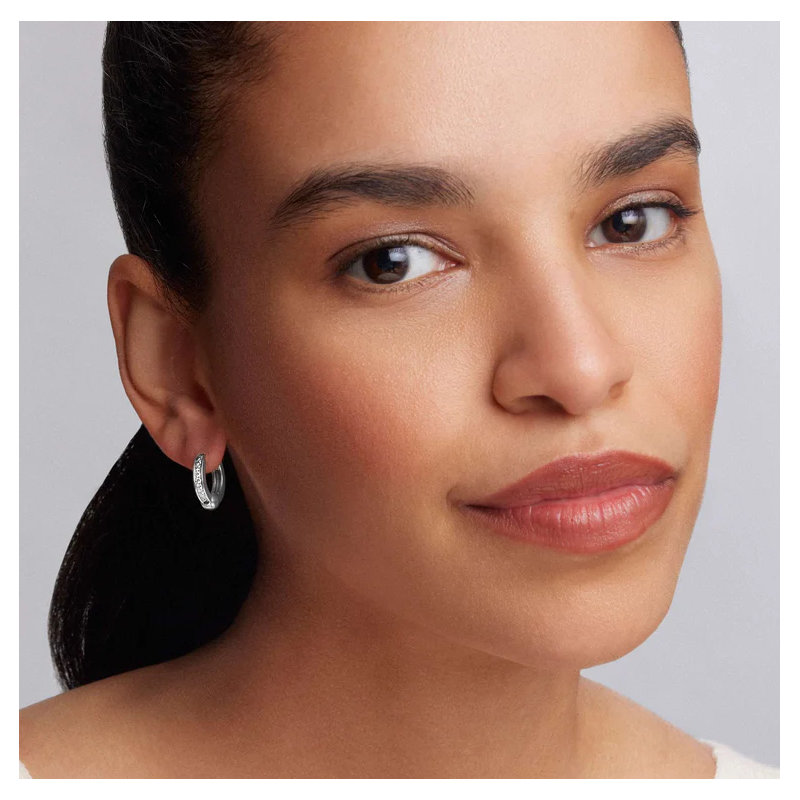 LAGOS STERLING SILVER WITH 14K POST CAVIAR SPARK DIAMOND HUGGIES 006 ...