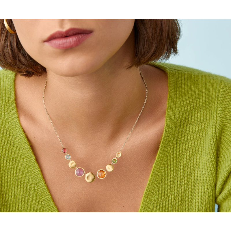Marco Bicego 18K YELLOW GOLD MIXED STONE JAIPUR NECKLACE 006-230-04908 ...