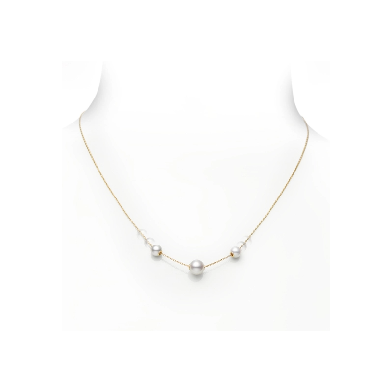Mikimoto 18K YELLOW GOLD PEARLS IN MOTION THREE POSITIONAL AKOYA PEARL ...