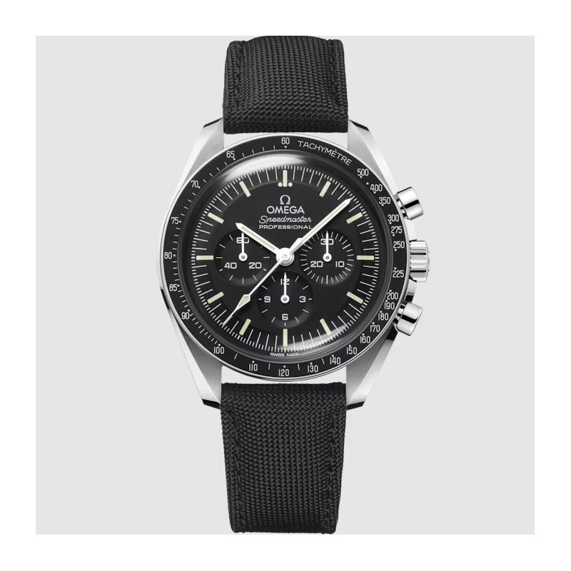 Omega STAINLESS STEEL SPEEDMASTER PROFESSIONAL 42MM BLACK DIAL ON BLACK ...