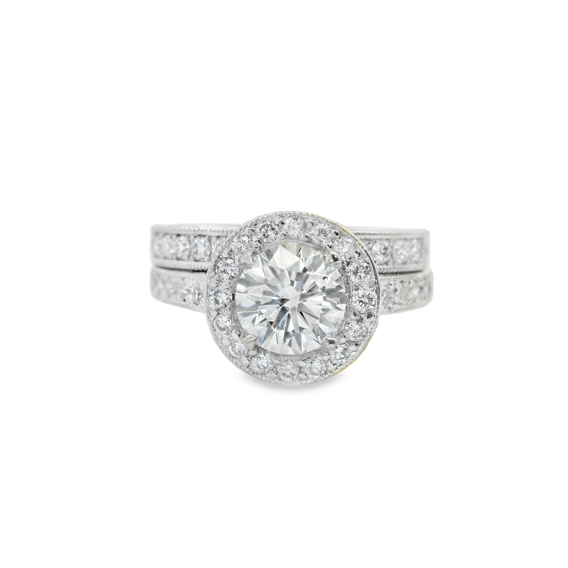 Northeastern Jewelry Signature Collection 14K WHITE GOLD ENGRAVED .96CT ...
