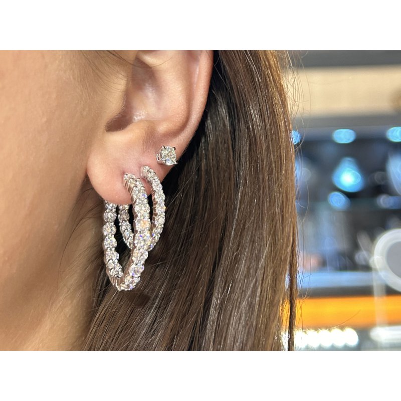 Lab Diamond Hoop Earrings – Inside-Out Sparkle | Casale Jewelers