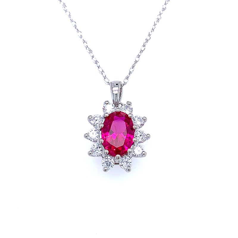 Bryan Beauties Simulated Ruby & Diamond Pendant PEN3921SYN-7SS - Bryan ...