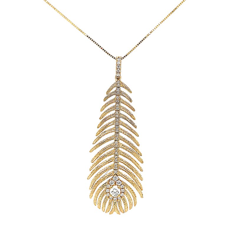 Peacock feather gold pendant store