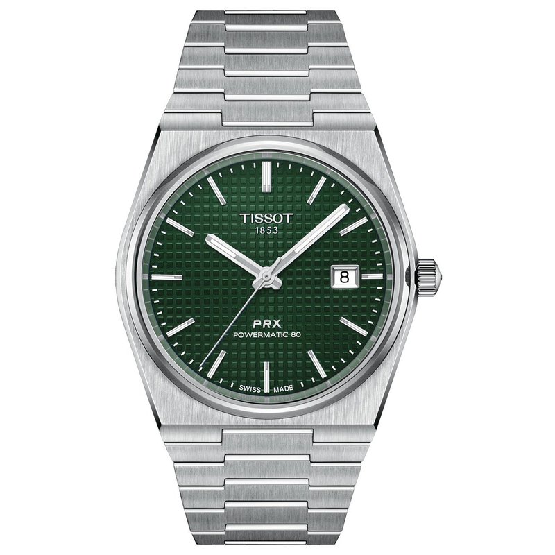 Tissot PRX Automatic Green Waffle Dial 598-491 - Hurdle's Jewelry