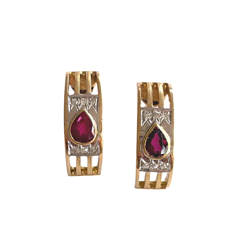 Antique, Estate & Consignment Ruby J Hoop Earrings 210-1288 - Hurdle's ...