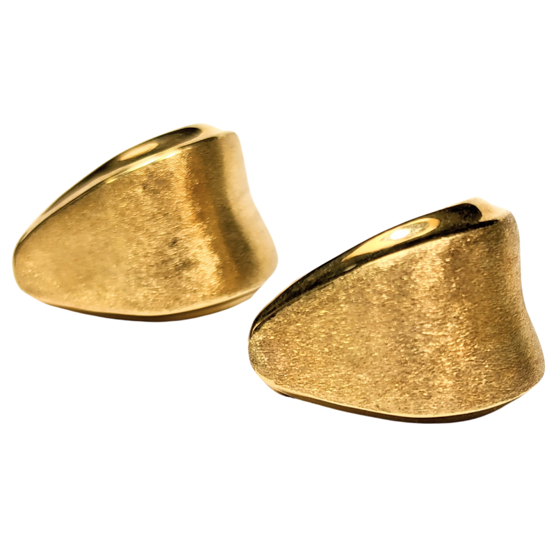 Antique, Estate & Consignment Pair 18K Yellow Gold Brushed and Polished ...