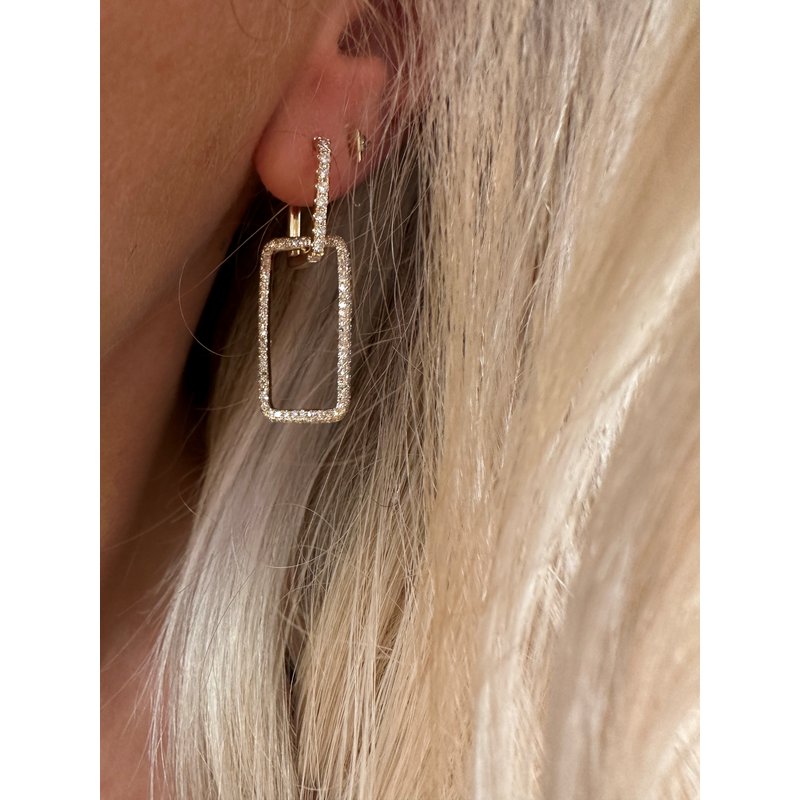 Heera Moti Diamond Pave Link Earrings 150-1994 - Hurdle's Jewelry