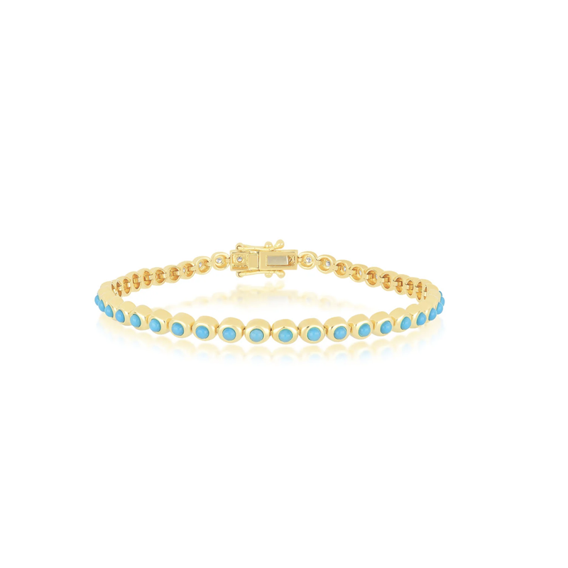 EF Collection Turquoise & Diamond Pillow Eternity Bracelet EF-61742 ...