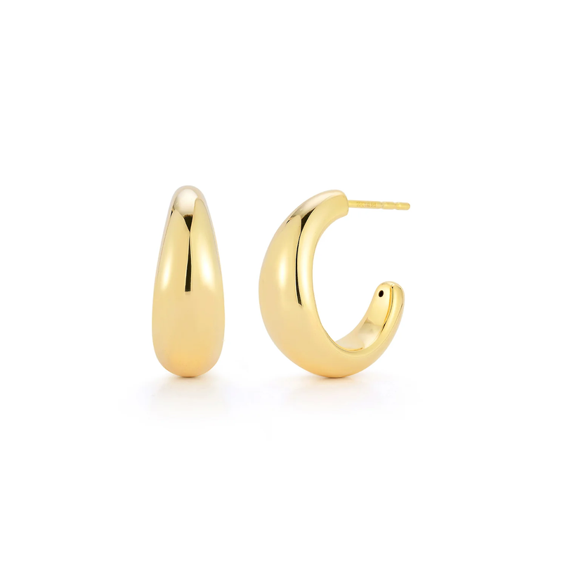 EF Collection Gold Jumbo Dome Hoop Earrings EF-61673 - Hurdle's Jewelry